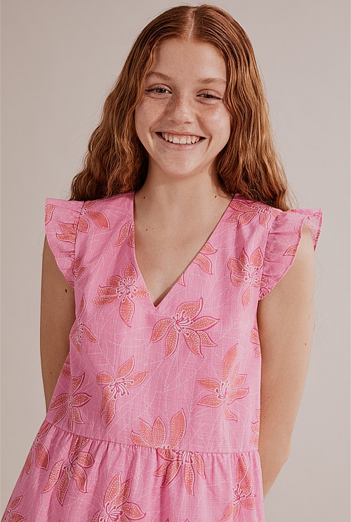 Teen Flower Tiered Dress - Dresses | Country Road