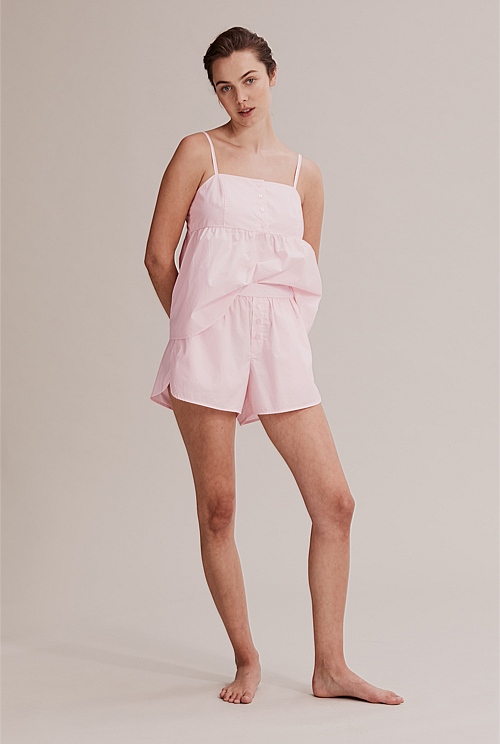 Soft Pink Woven Boxer Short - Sleepwear | Country Road