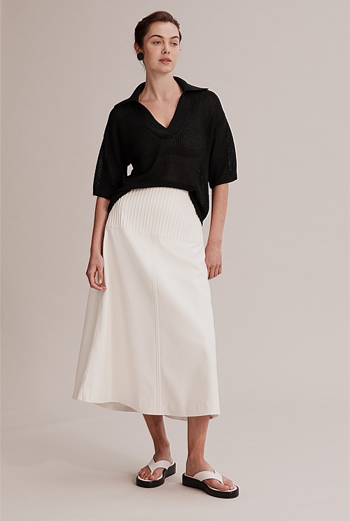 Black Mesh Knit Top - Knitwear | Country Road