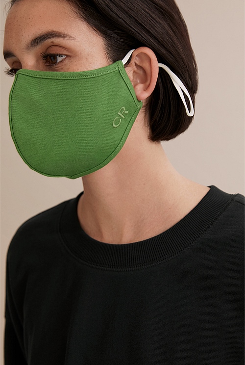 Kiwi Green CR Embroidered Cotton Mask - Hats, Scarves & Gloves ...