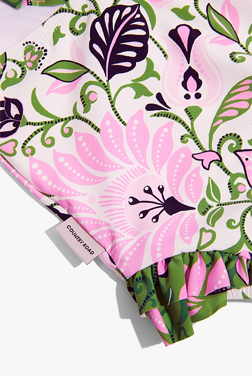 Multicolour Recycled Nylon Flower Splice Bather - Swimwear | Country Road