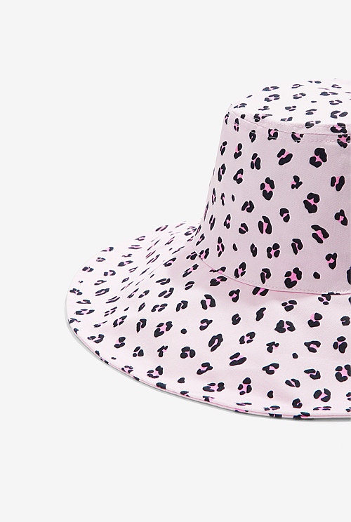 Pale Pink Leopard Bucket Hat - Accessories | Country Road