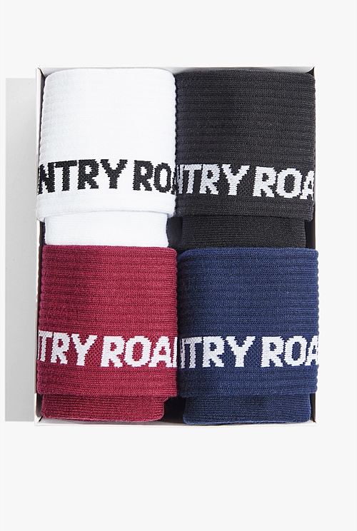 Multicolour Modern Logo Sock Pack of 4 - Socks | Country Road