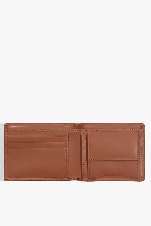 Cognac Leather Billfold Coin Wallet - Wallets & Leather Goods | Country ...