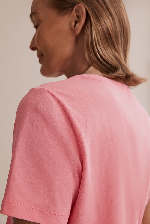Powder Pink Basic Australian Cotton T-Shirt - Australian Grown ...