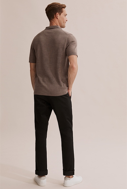 Taupe Verified Australian Merino Trophy Polo - Natural Fibres | Country ...