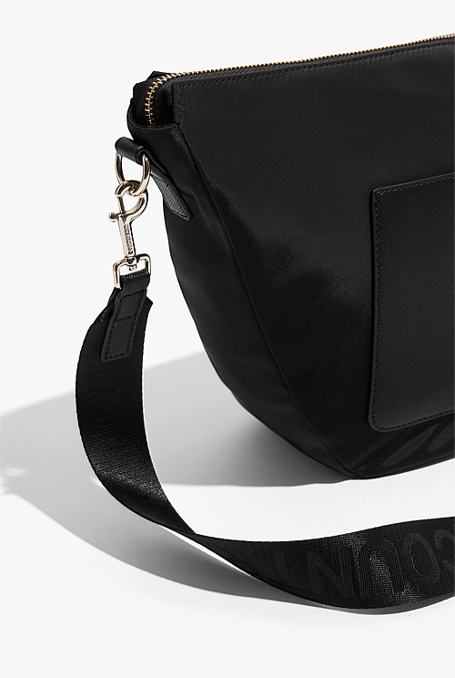 Black Recycled Polyester CR Zip Sling Bag - Bags | Country Road