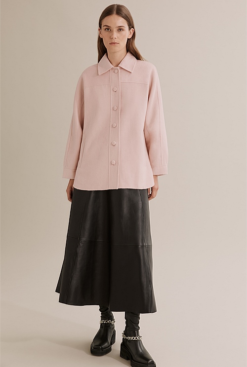 Blush Wool Shacket - Jackets & Coats | Country Road