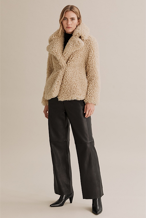 Oat Faux Fur Shaggy Jacket - Jackets & Coats | Country Road