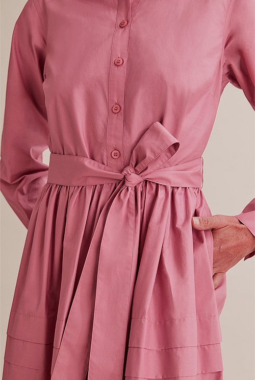 Rose Wine Panelled Shirt Dress - Dresses | Country Road