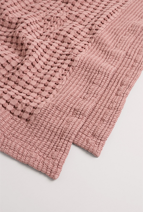 Pink Salt Eden Waffle Throw - Throws | Country Road