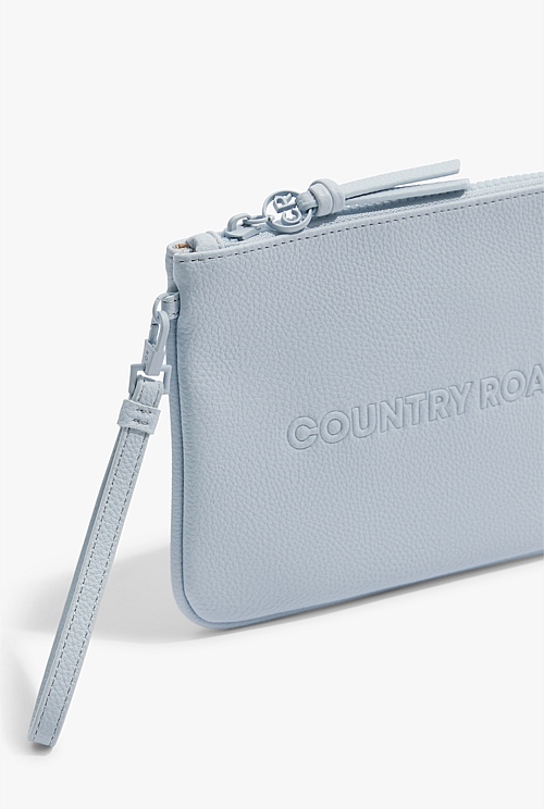 Pale Blue Branded Zip Pouch - Wallets & Pouches | Country Road
