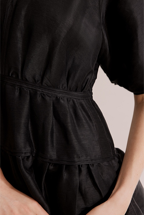 Black Tuck Detail Mini Dress - Dresses | Country Road
