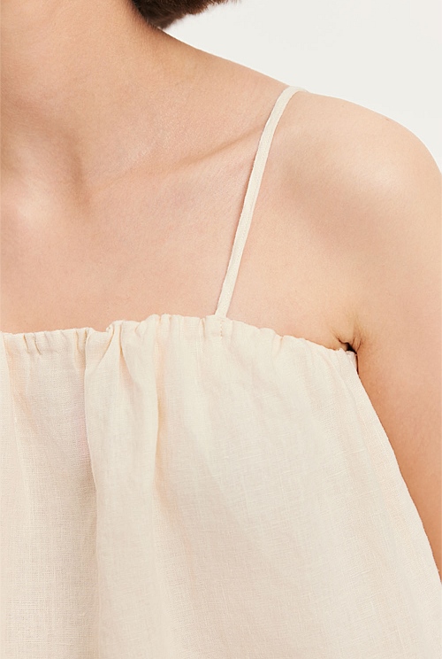 Nougat Elastic Detail Cami - Natural Fibres | Country Road