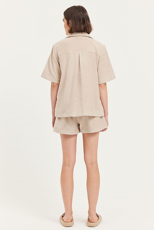 Sand Australian Cotton Terry Shirt - Natural Fibres | Country Road