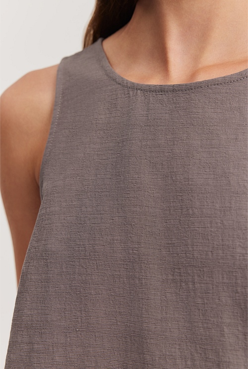 Mushroom Hem Detail Tank - Natural Fibres | Country Road