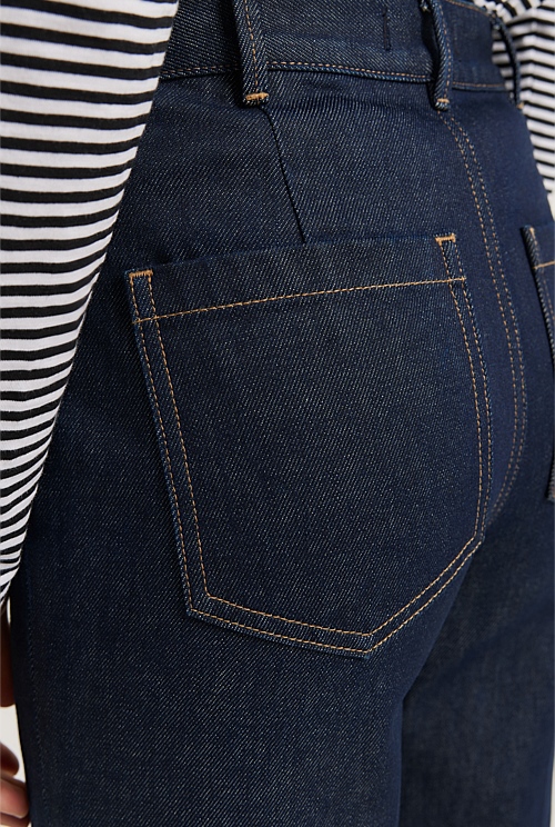 Raw Blue Australian Cotton Blend High Rise Wide Leg Jean - Pants ...