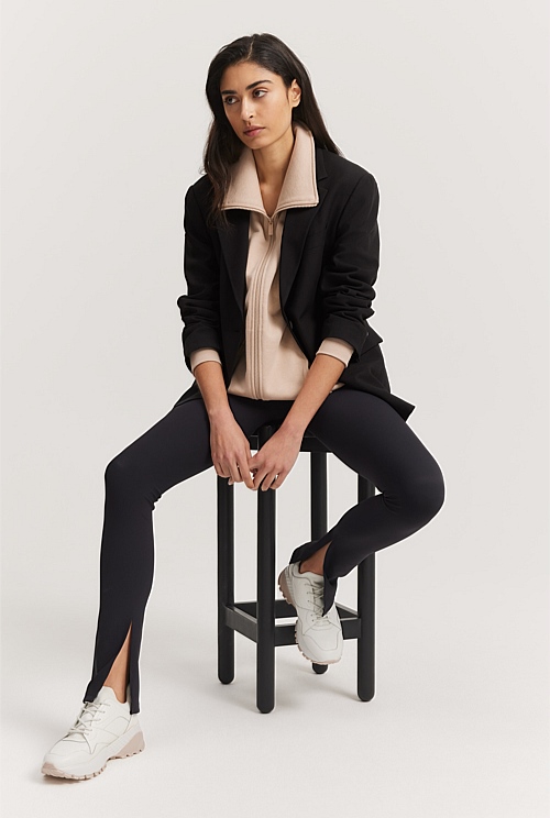 Light Camel Towards Circularity - Recycled Cotton Zip-Through Sweat ...