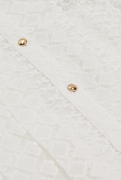 White Lace Frill Dress - Dresses | Country Road