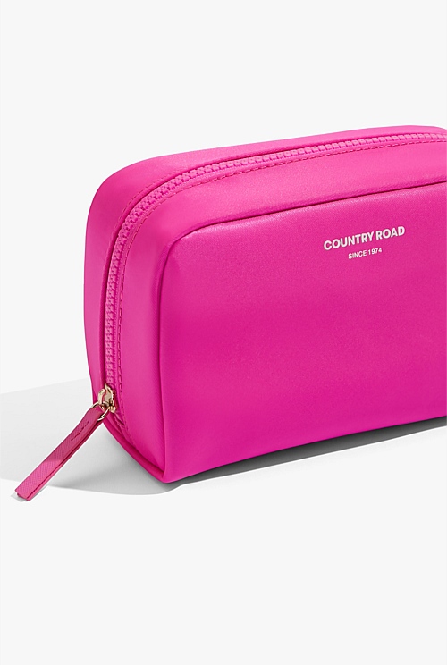 Vivid Pink Recycled Polyester Medium Soft Cosmetic Case - Bags ...