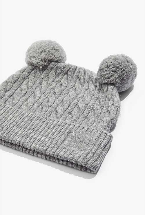 Light Grey Marle Cable Knit Beanie - Accessories | Country Road