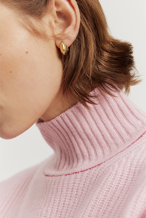 Blush Australian Merino Contrast Stitch Knit - Natural Fibres | Country ...