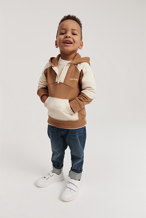 Camel Australian Cotton Panel Hooded Sweat - Sweats | Country Road