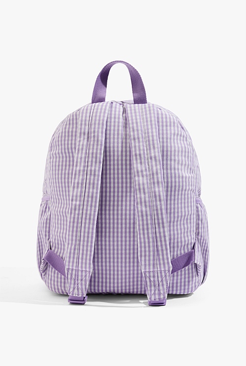 Lilac Gingham Backpack - Accessories | Country Road