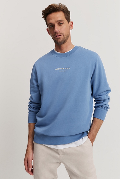 River Blue Australian Cotton Modern Logo Sweat - Natural Fibres ...