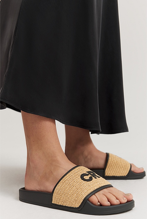 Natural CR Woven Slide - Sandals & Thongs | Country Road