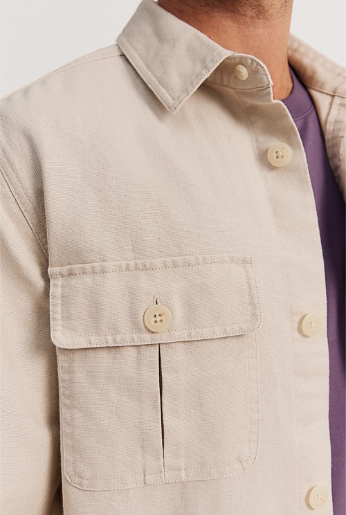 Pebble Cotton Linen Overshirt - Jackets & Coats | Country Road