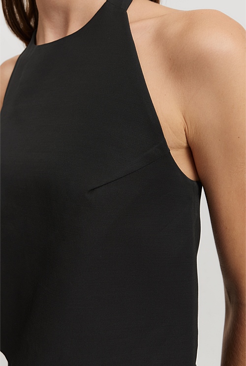 Black Panelled Halter Top - T-Shirts & Tops | Country Road