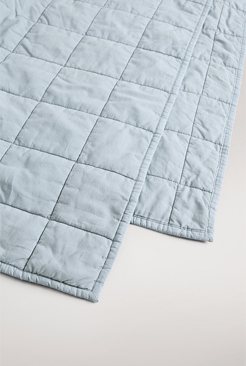 Mineral Blue Brae Australian Cotton Bed Cover - Natural Fibres ...