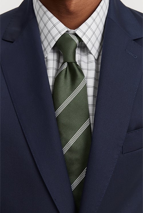 Dark Green Silk Stripe Tie - Ties & Pocket Squares | Country Road