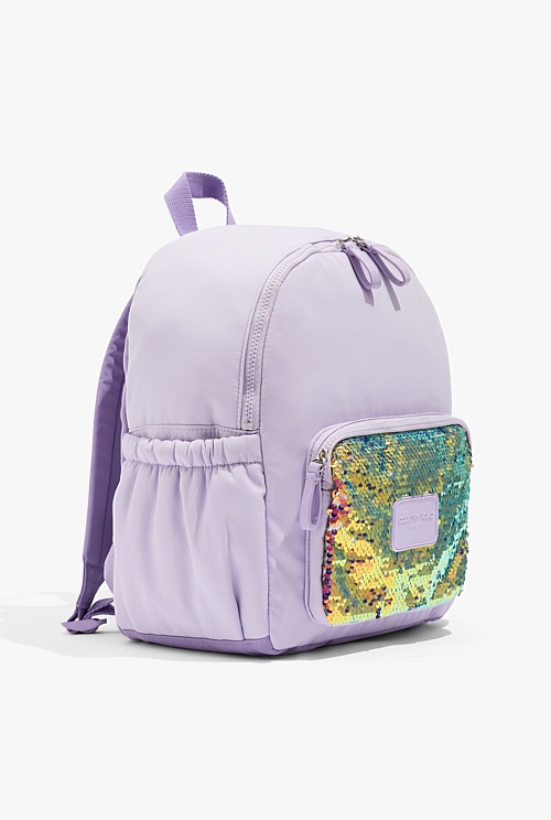 Lilac Recycled Nylon Sequin Backpack - Accessories | Country Road