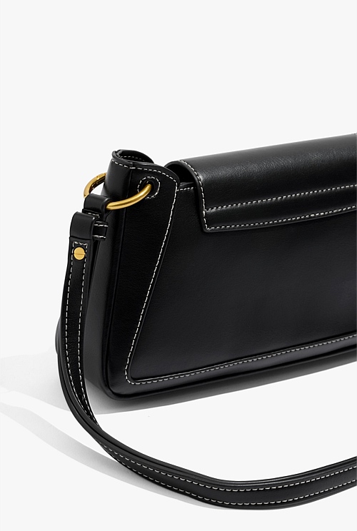 Black Zip Flap Crossbody Bag - Bags | Country Road