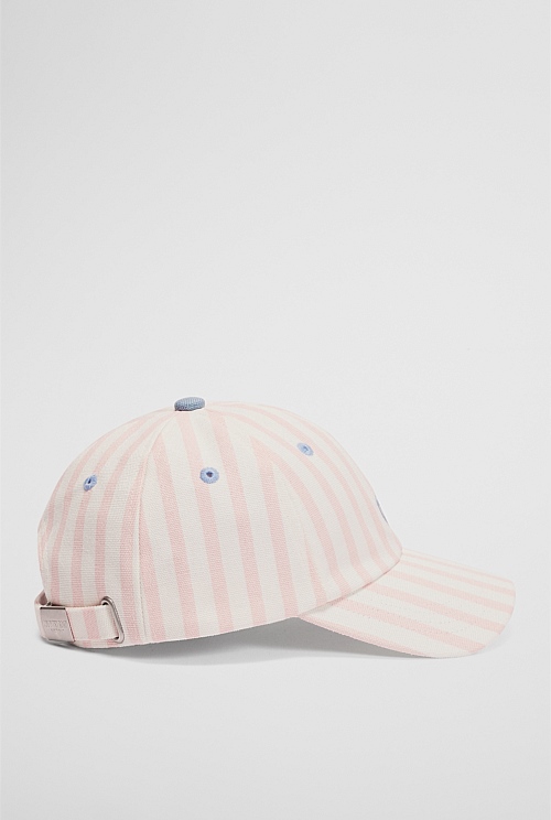Mineral Pink Stripe Logo Cap - Natural Fibres | Country Road
