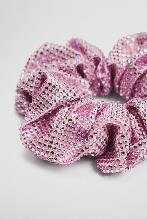 Mineral Pink Crystal Scrunchie - Accessories | Country Road