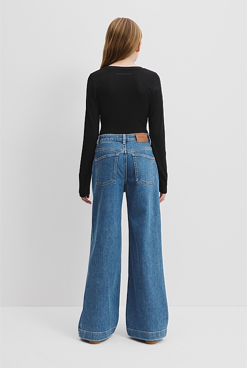 Teen High Rise Wide Jean - Pants | Country Road