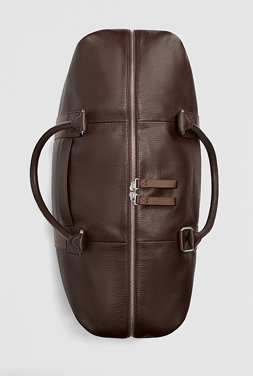 Chocolate Leather Weekender - Curated | Country Road