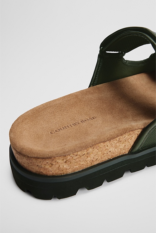 Khaki Green Isaac Sandal - Thongs & Slides | Country Road