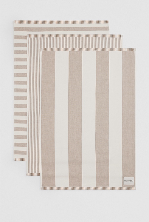 Nutmeg Isa Verified Australian Cotton Tea Towel Pack of 3 - Tea Towels ...