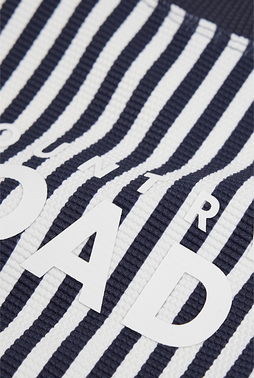 Navy Stripe Logo Rash Vest - Swimwear | Country Road