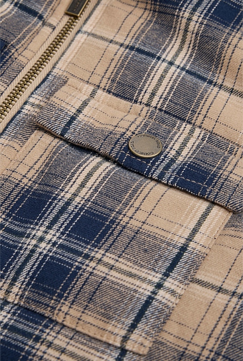Almond Checked Shacket - Jackets & Coats | Country Road