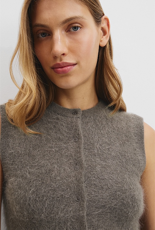 Dove High Pile Knit Vest - Knitwear | Country Road