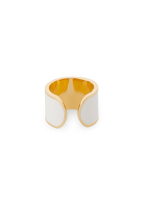 White Wide Enamel Ring - Jewellery | Country Road