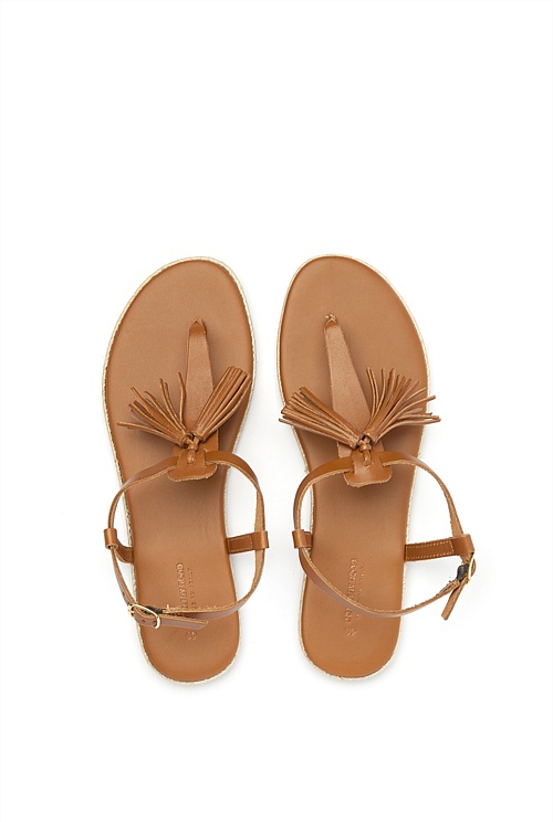Chestnut Lucy Tassel Sandal - Sandals & Thongs | Country Road
