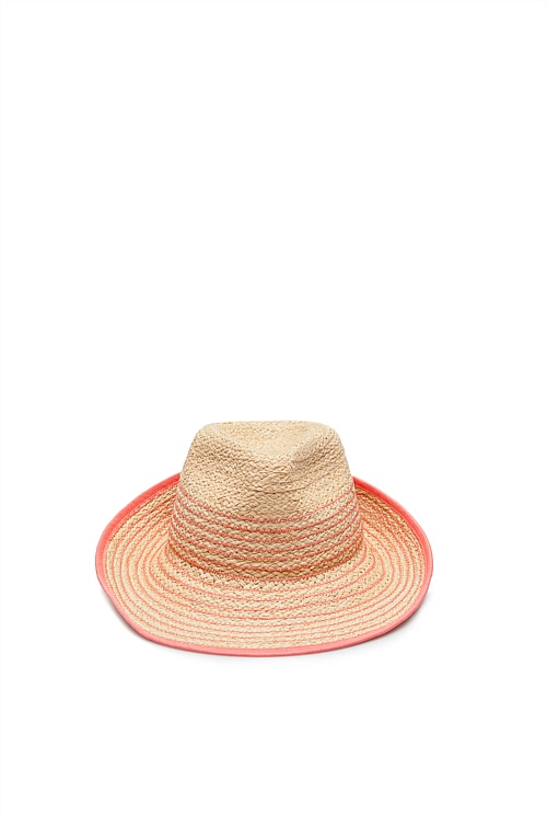 Coral Pink Stitch Detail Hat - Hats & Gloves | Country Road