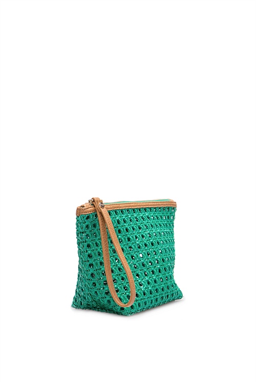 Green Open Weave Pouch - Handbags | Country Road