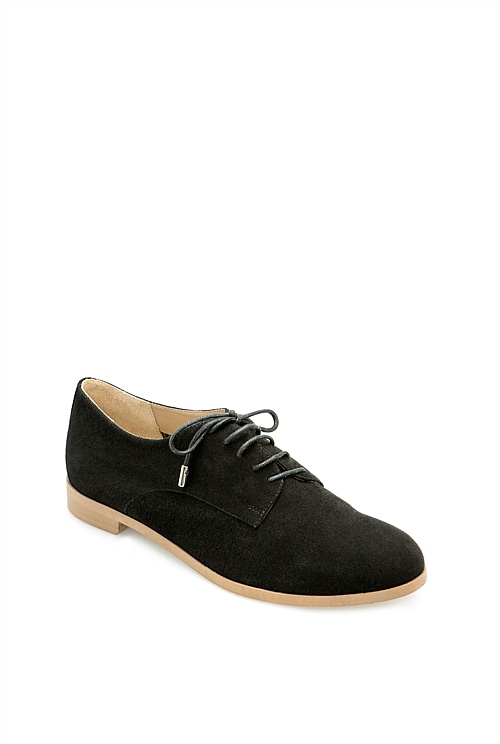 Black Lavinia Suede Shoe - Flats | Country Road